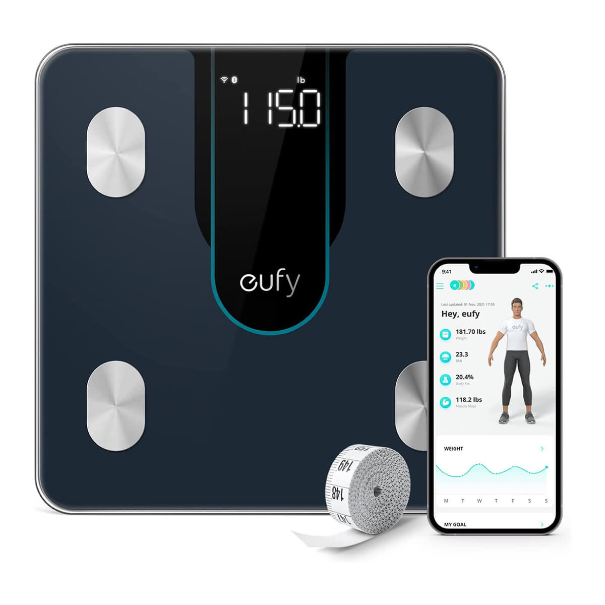 Buy Eufy Smart Scale P2 T9148K11 - Black in Kuwait