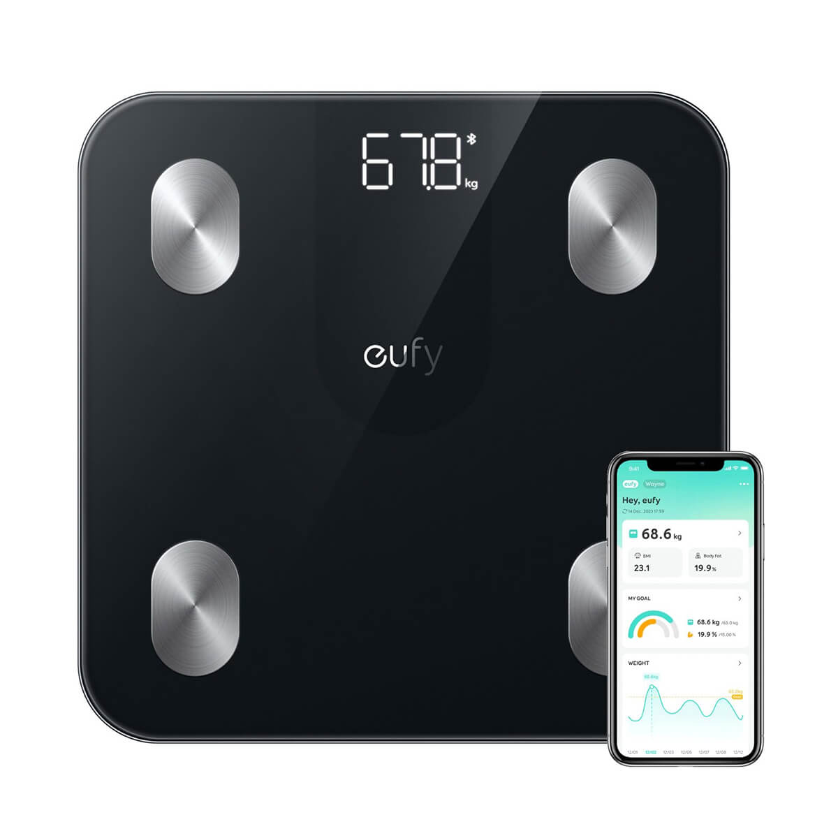 Buy Eufy Smart Scale A1 with Bluetooth T9120K11 - Black in Kuwait