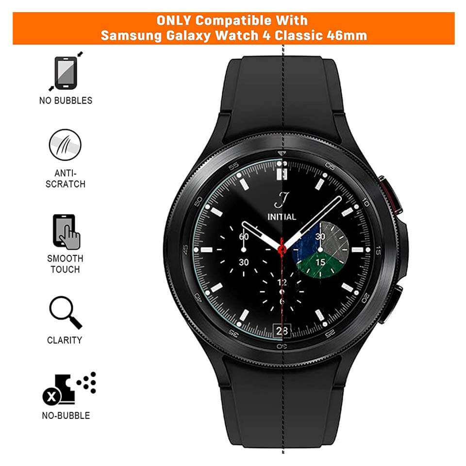 Buy Galaxy Watch 4 Classic 46mm Tempered Glass Screen Protector in Kuwait