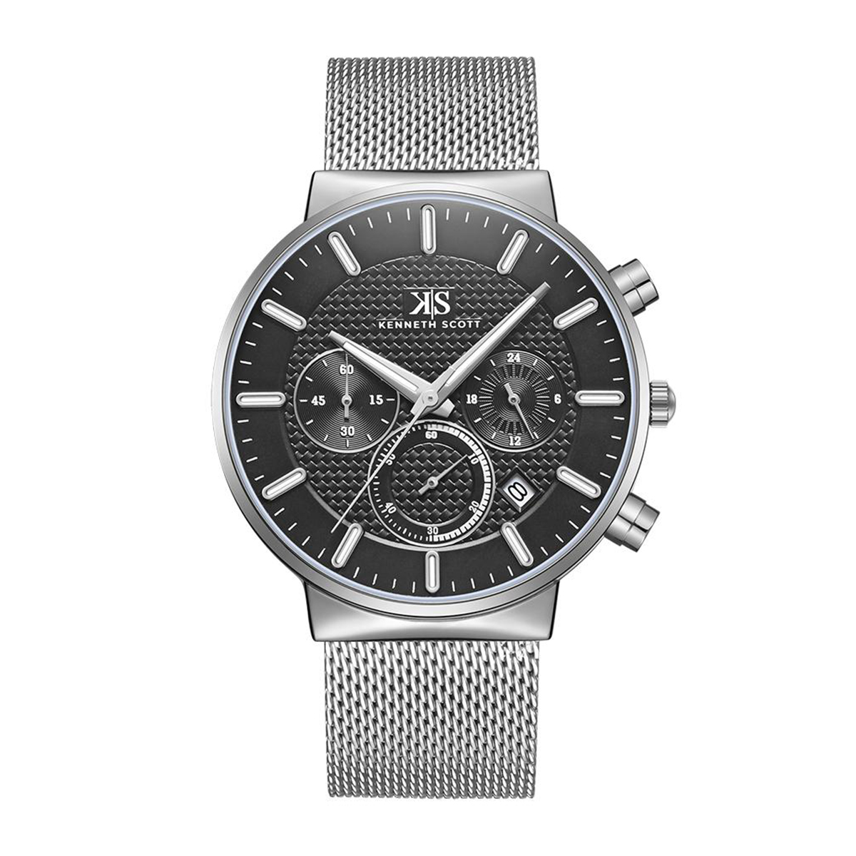 Buy Kenneth Scott Men's Black Dial Multi Function Watch - K22133-KMBB ...