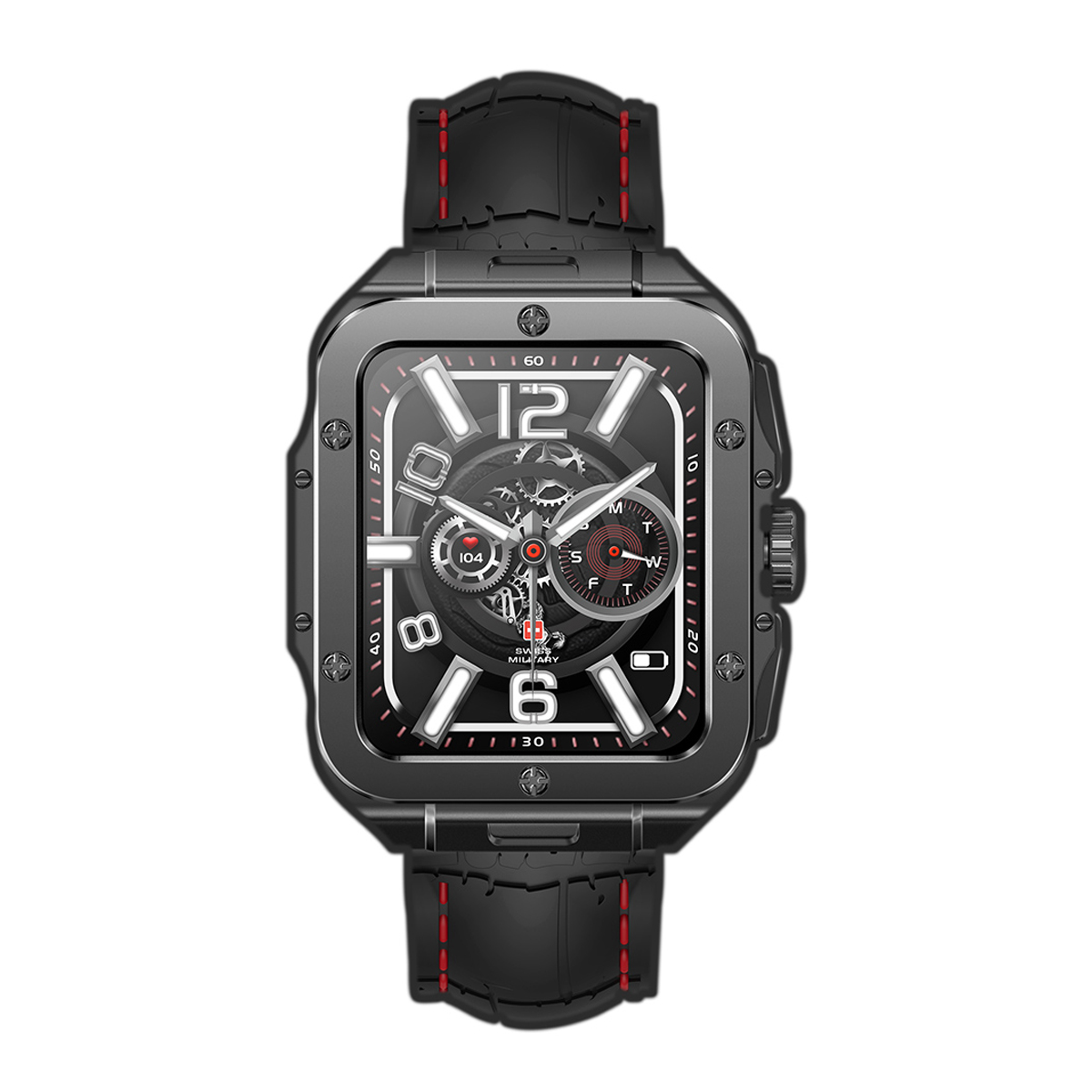 Buy Swiss Military ALPS 2 Rose Gold Frame Black leather Strap in Kuwait