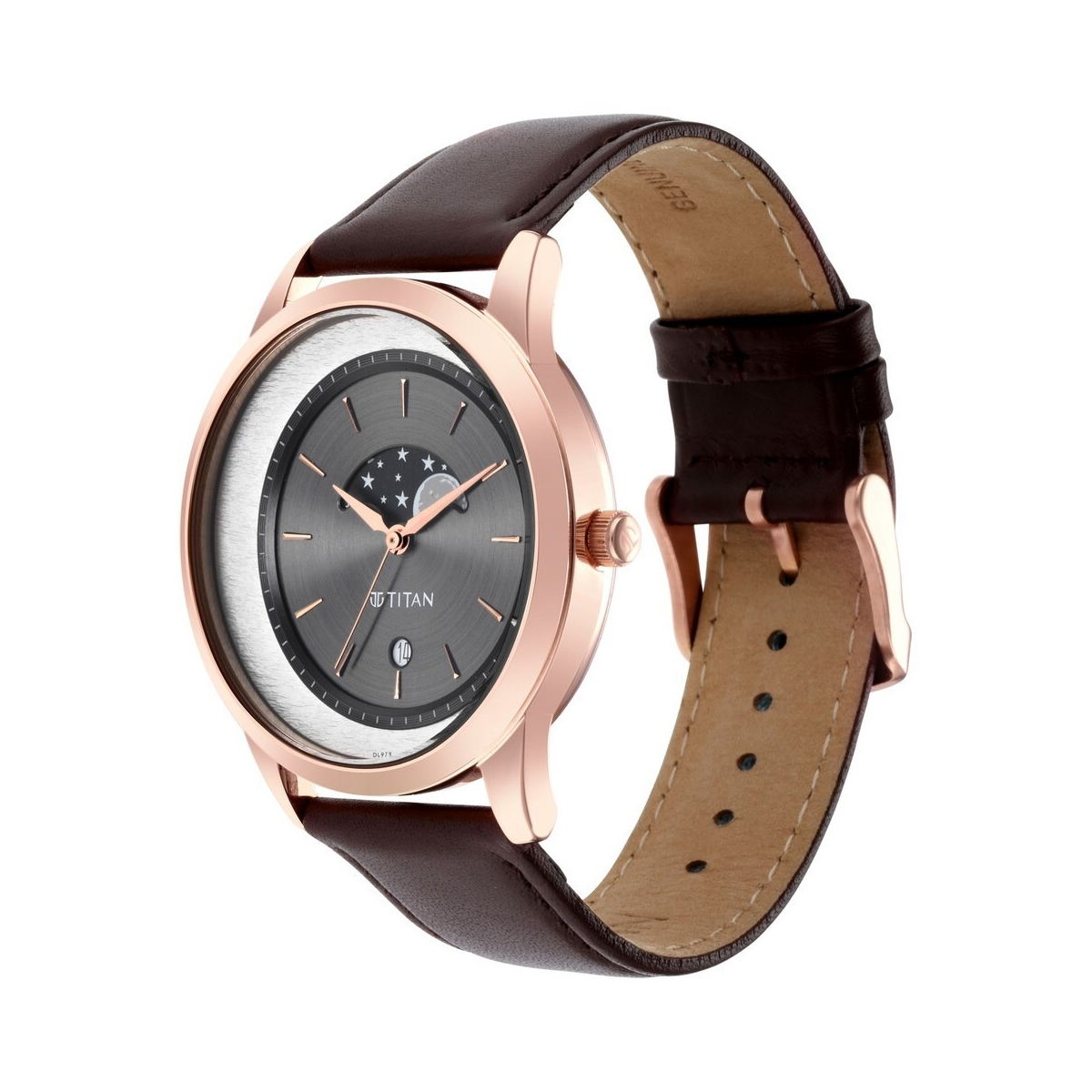 Buy Titan Crescent Quartz Analog Leather Strap watch for Men in Kuwait