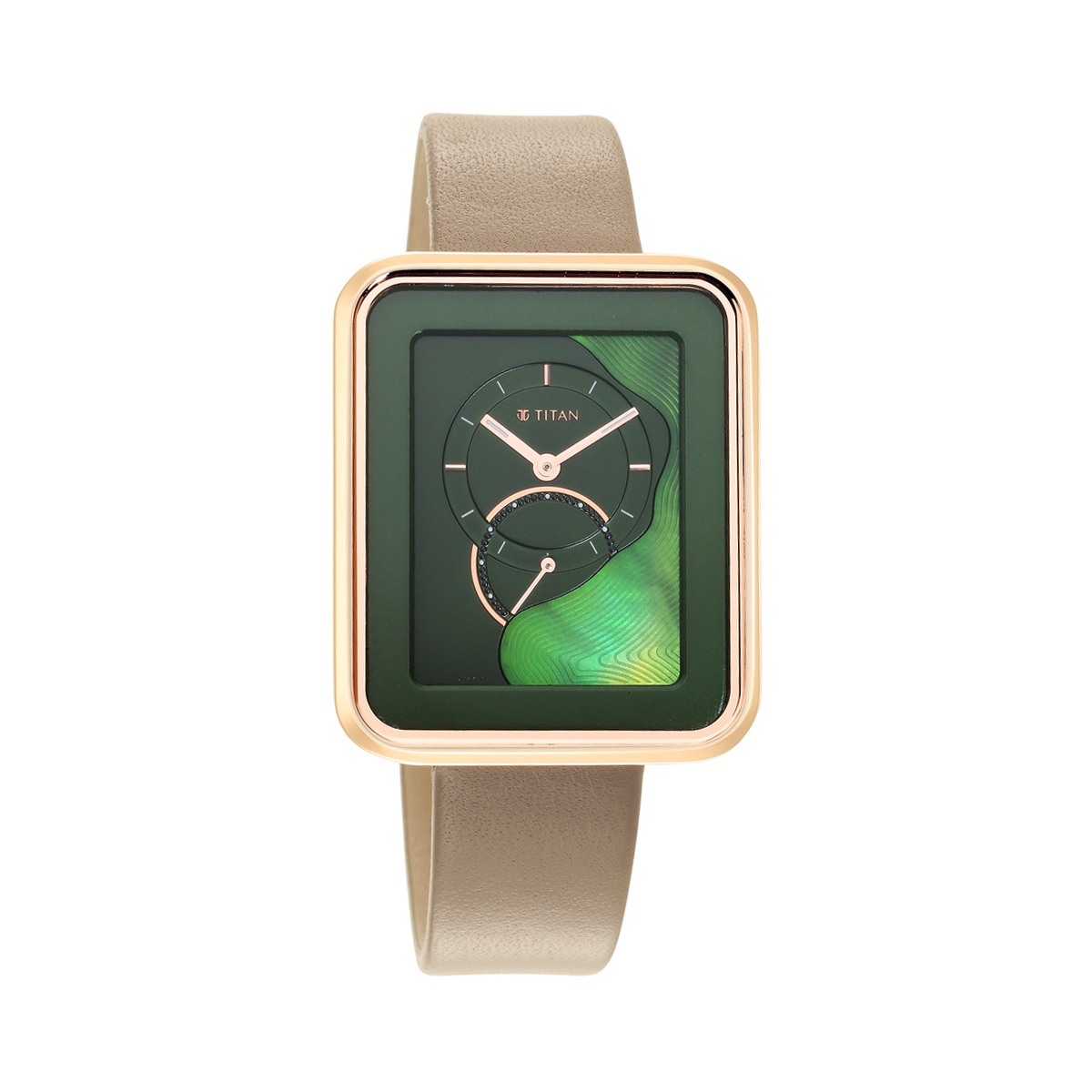 Buy Titan Wander Green MOP Analog Leather Strap watch for Women in Kuwait