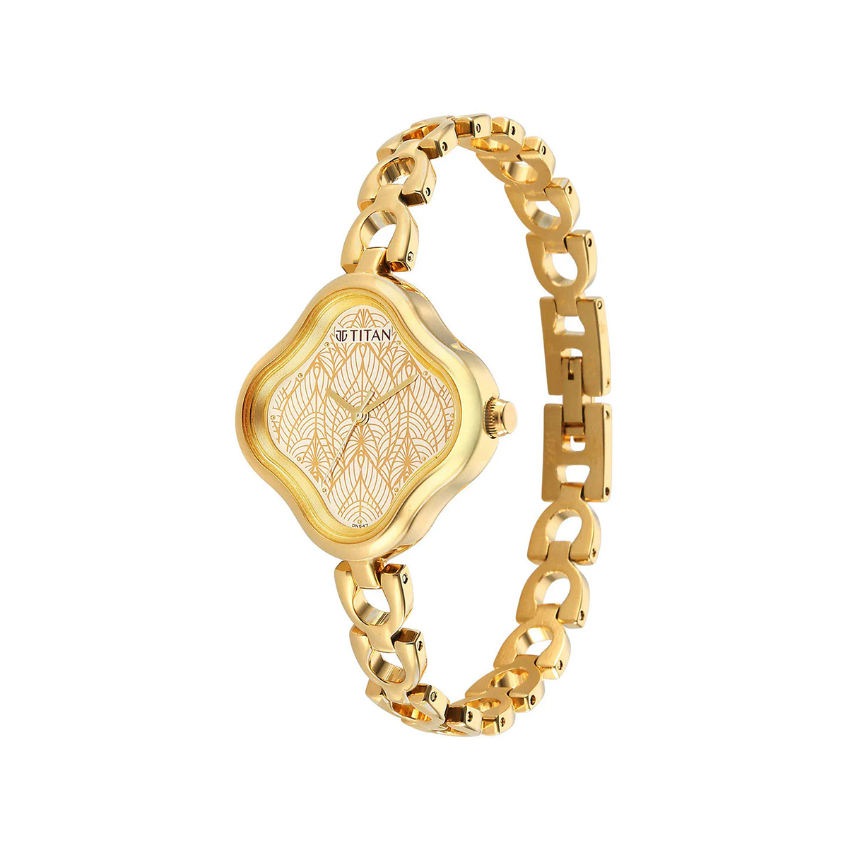 Buy Titan Karishma Beige Dial Analog Metal Strap Watch for Women in Kuwait