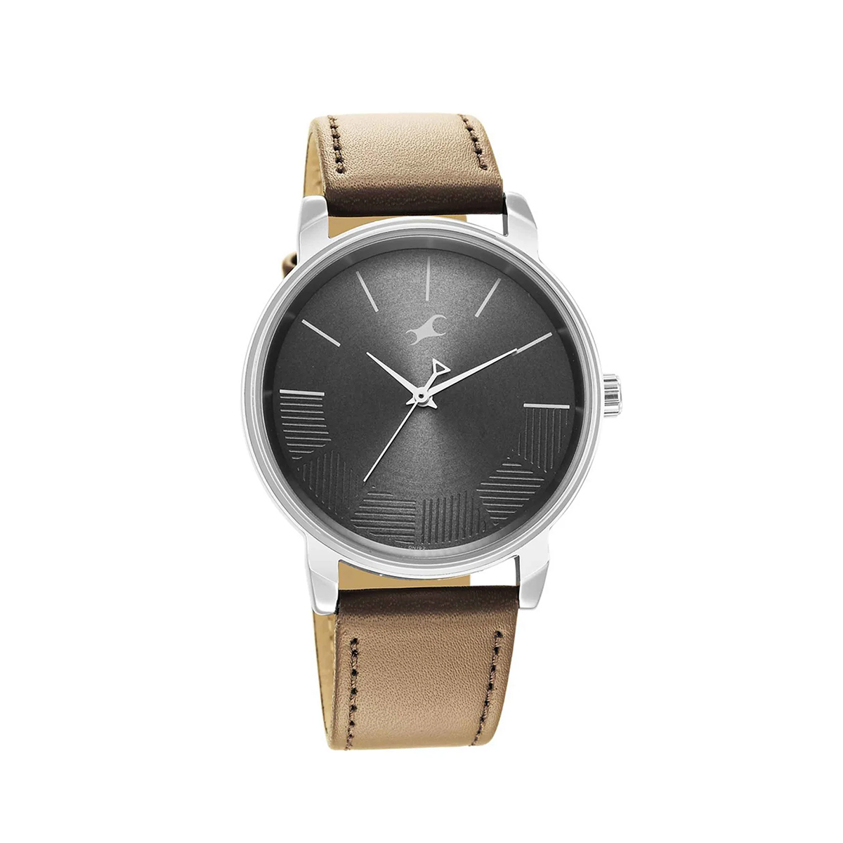 Buy Fastrack Stunners Quartz Analog Grey Dial Brown Leather Strap Watch ...