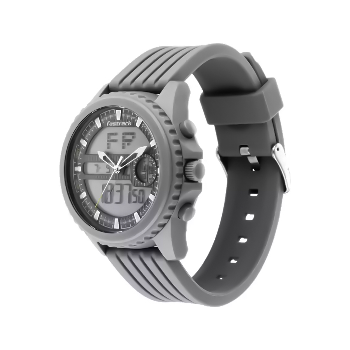 Buy Fastrack Streetwear Quartz Analog Digital Grey Dial PU Strap Watch ...