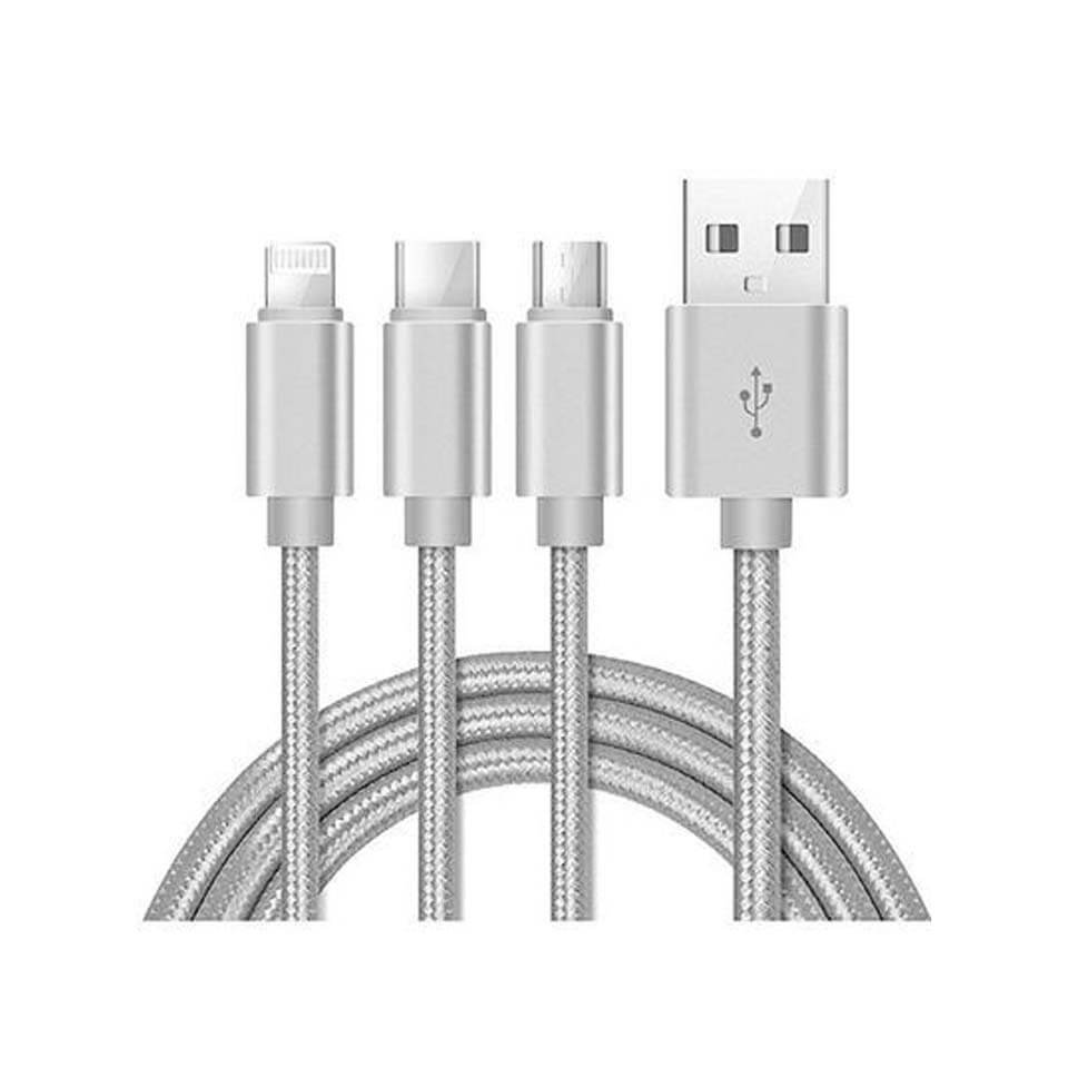 Buy Xcell 3-IN-1 USB Cable - Silver in Kuwait