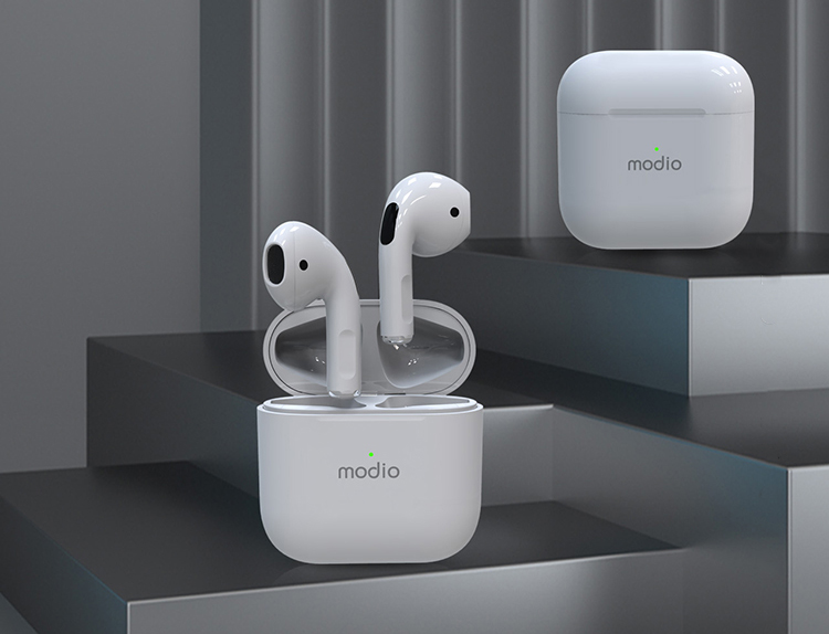Buy Modio ME4 True Wireless Earbuds - White in Kuwait