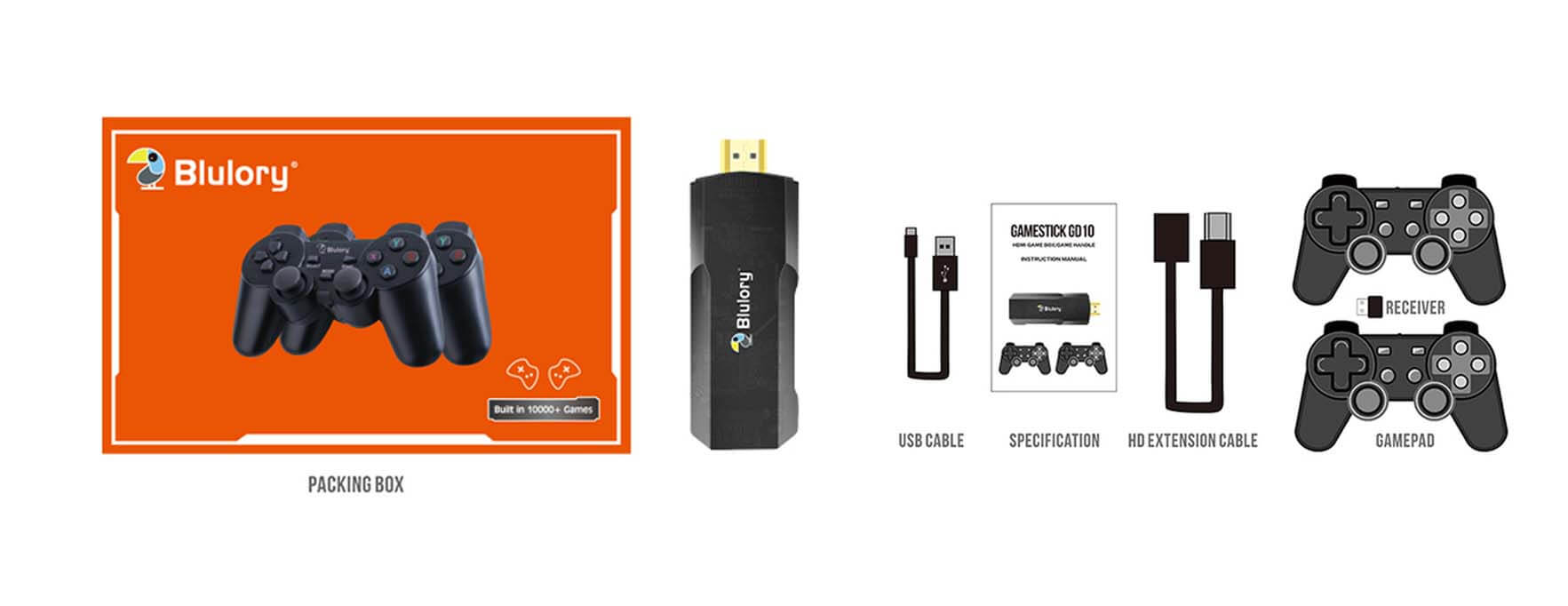 buy Blulory TV Stick 4K Ultra HD with Wireless GamePad - Black in Kuwait