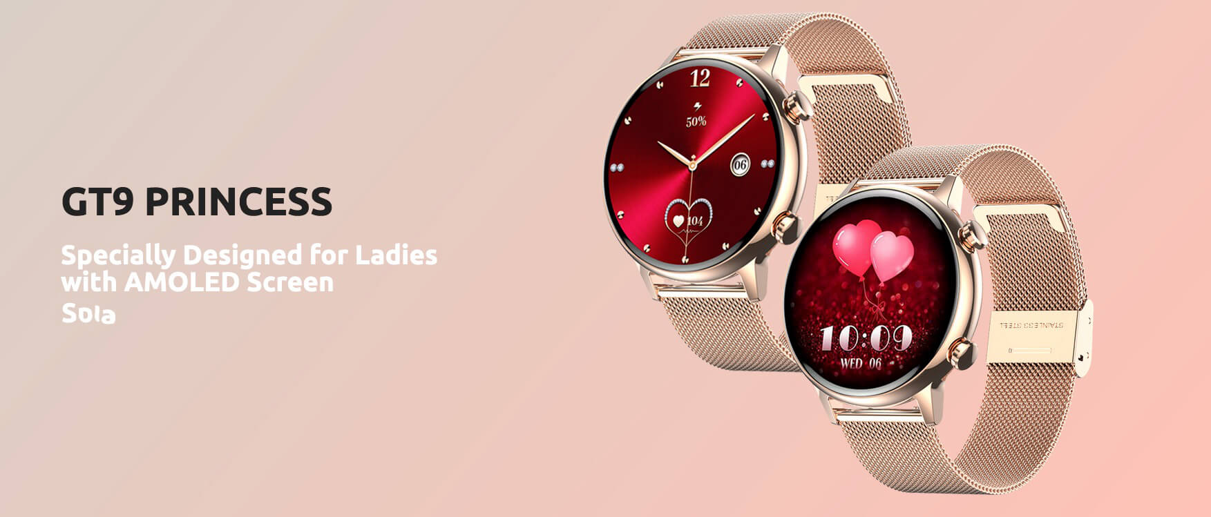 Buy GTab GT9 Princess Smartwatch with AMOLED Display in Kuwait