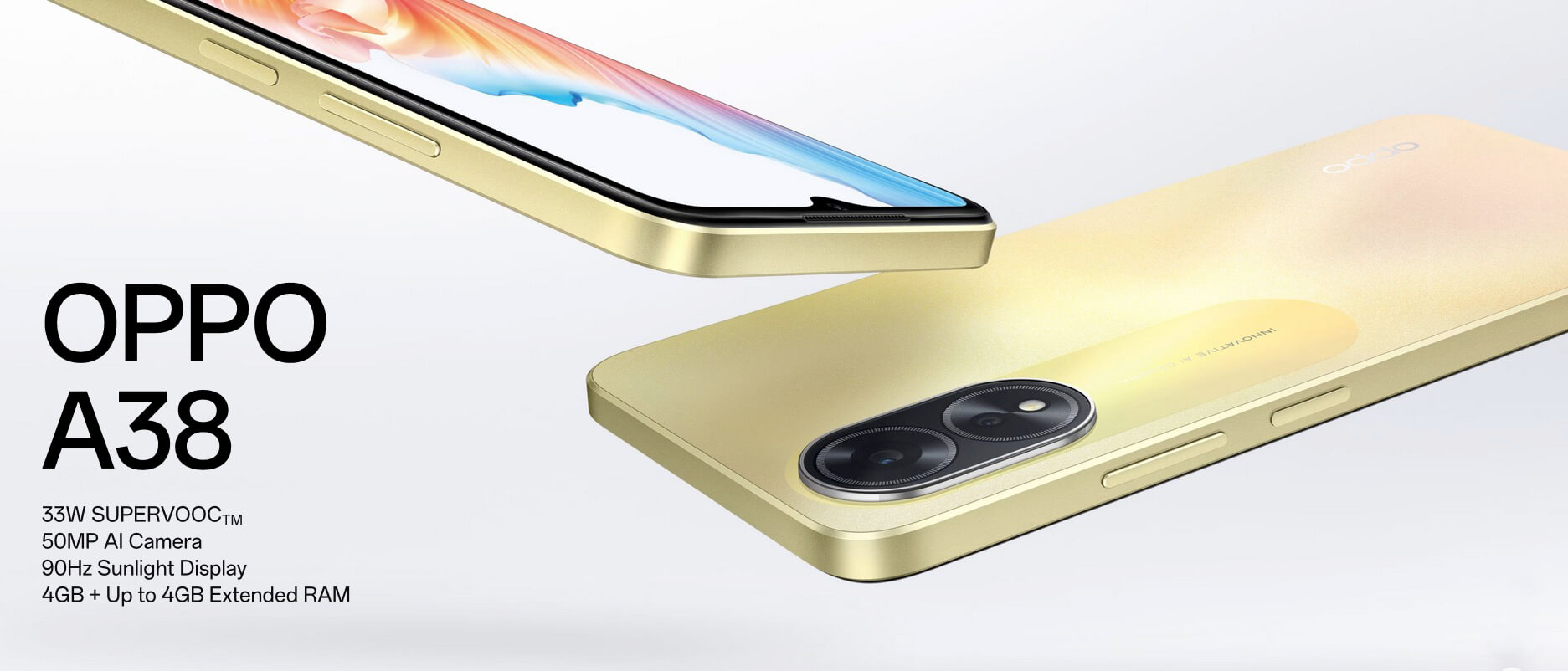 Buy Oppo A38 (6GB RAM + 128GB Memory) - Glowing Black in Kuwait