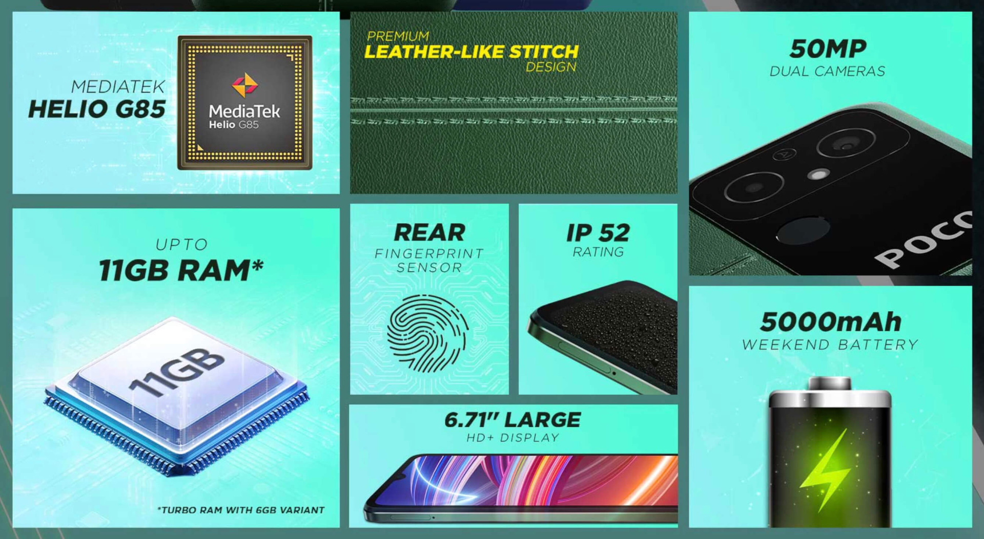 Buy Poco C55 (6GB RAM + 128GB Memory) - Cool Blue in Kuwait