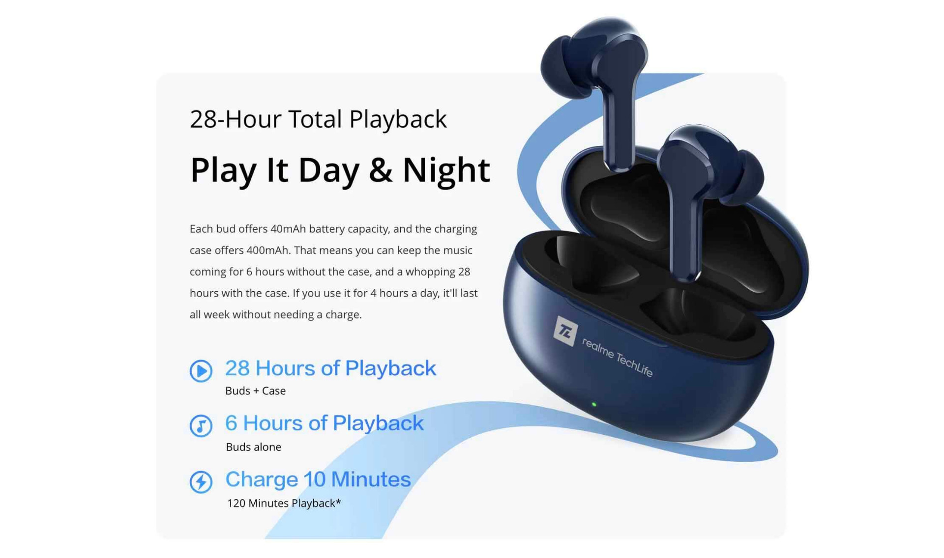 Buy Realme Buds T100 True Wireless Earbuds - Black in Kuwait