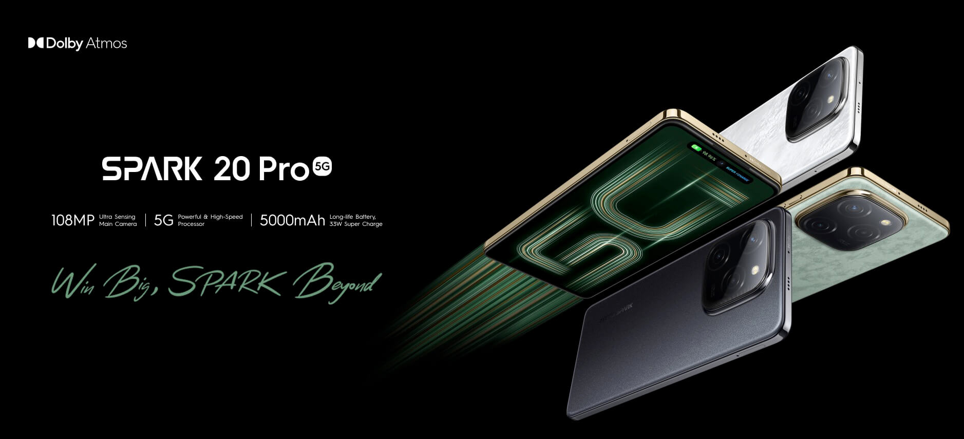 Buy Tecno Spark 20 Pro 5G (8GB RAM + 256GB Memory) - Neon Green in Kuwait
